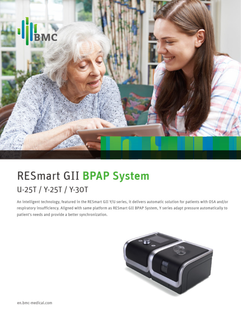 BMC RESMART BiPAP Machine - Brochure - Oxygen Times | PDF | Pulmonology