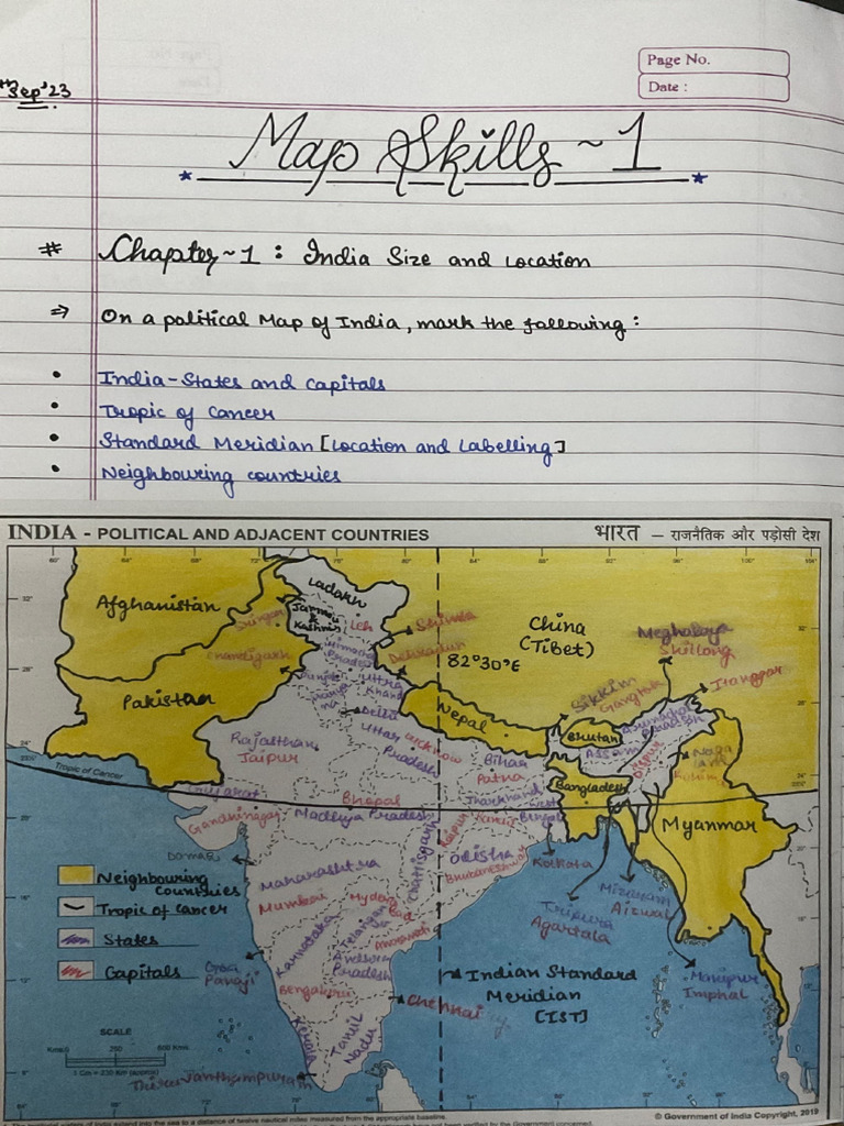 Geography Map Skills Term-1 | PDF