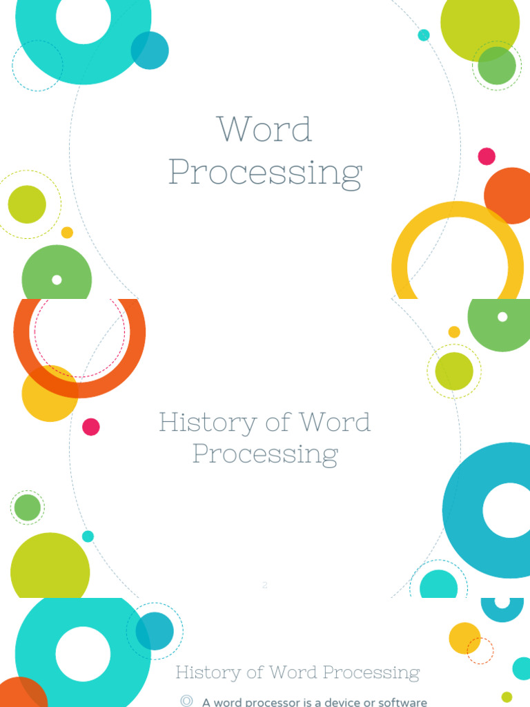 History and Features of Word Processing | PDF | Word Processor ...