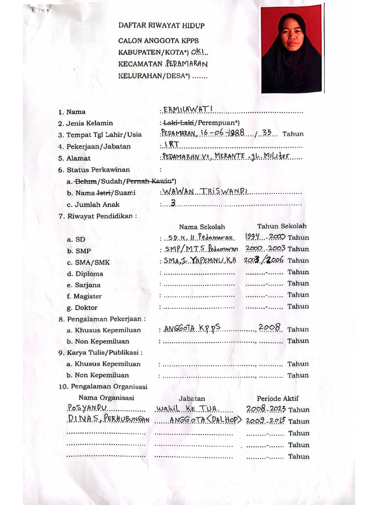 Daftar Riwayat | PDF