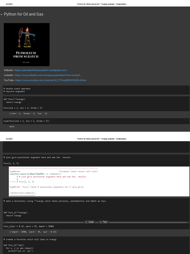 Python For Og Lecture 63 - Kwargs Operator | PDF | Computer Science | Computing