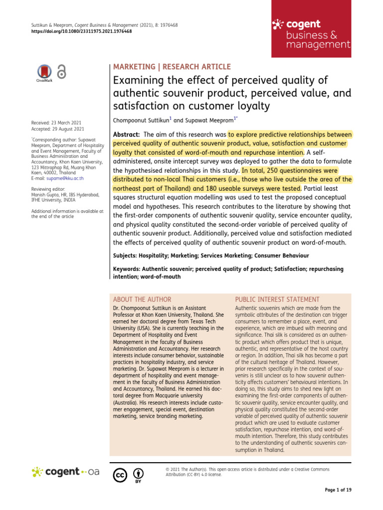 2021 Examining_the_effect_of_perceived_quality_of_authentic souvenir ... 2021 Examining_the_effect_of_perceived_quality_of_authentic souvenir ...
