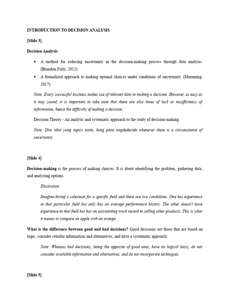 Decision Analysis: A Guide to Uncertainty | PDF | Decision Making | Decision Theory
