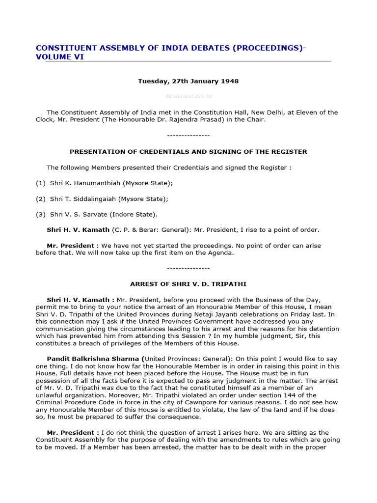 CONSTITUENT ASSEMBLY OF INDIA DEBATES Vol 6 | PDF | Punjab | United ...