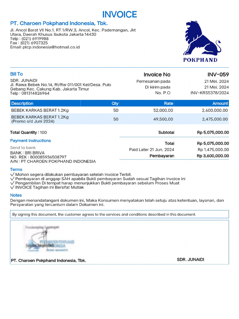 Invoice INV 059 | PDF
