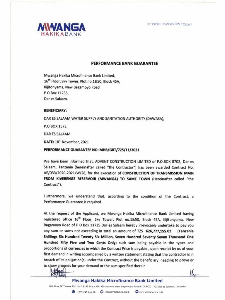 Performance Guarantee | PDF