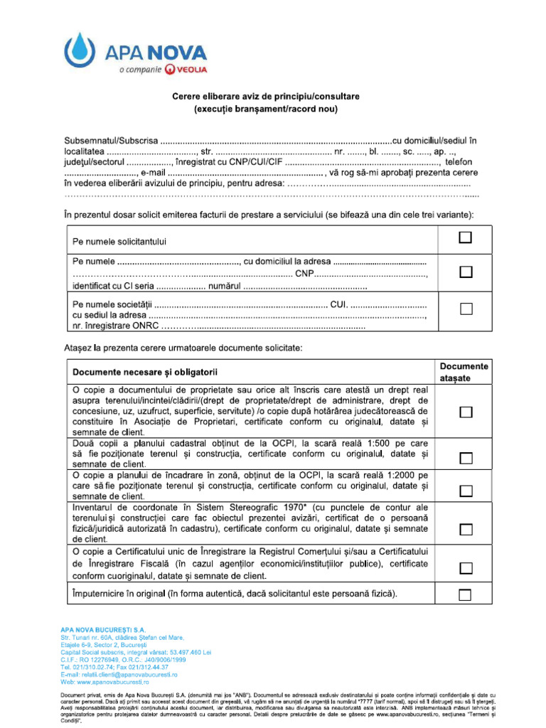 Aviz de Principiu Apa Nova | PDF