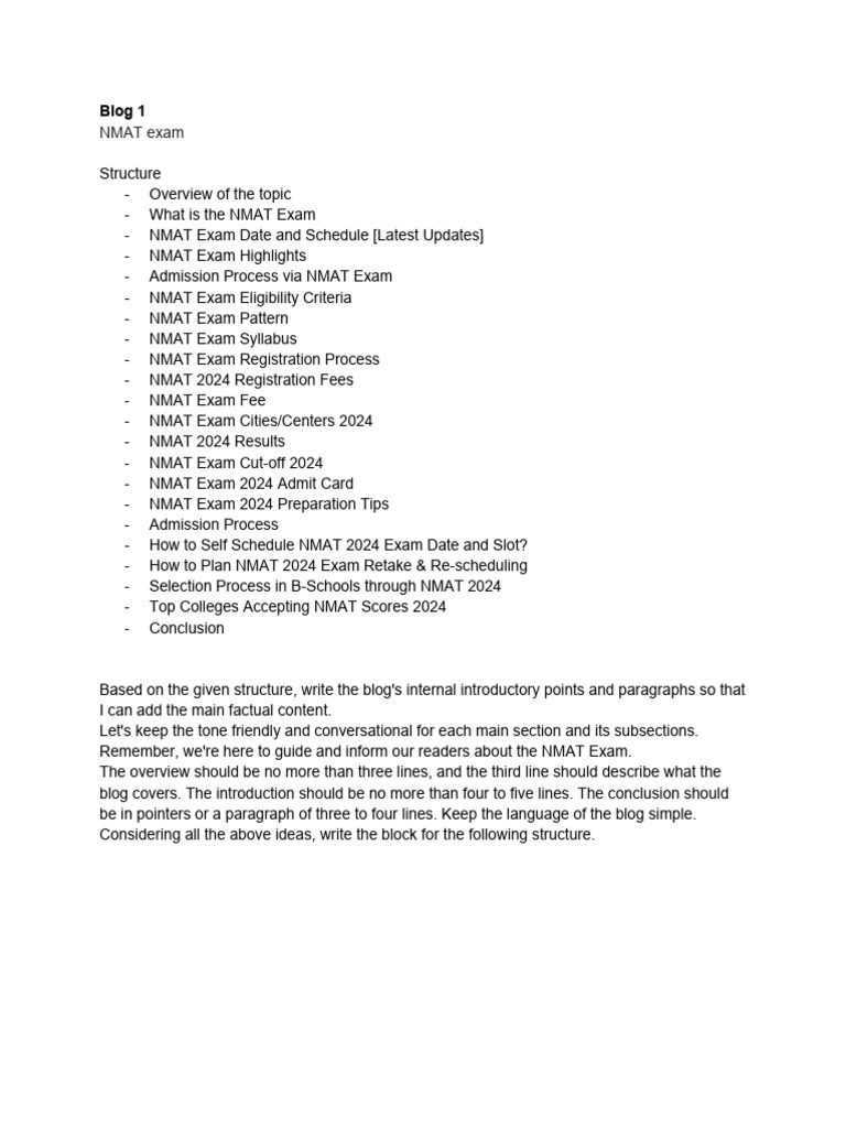 NMAT Structuring | PDF