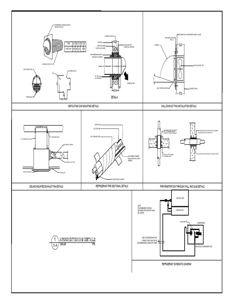 Airconditioning Plan Details | PDF | Pipe (Fluid Conveyance) | Duct (Flow)