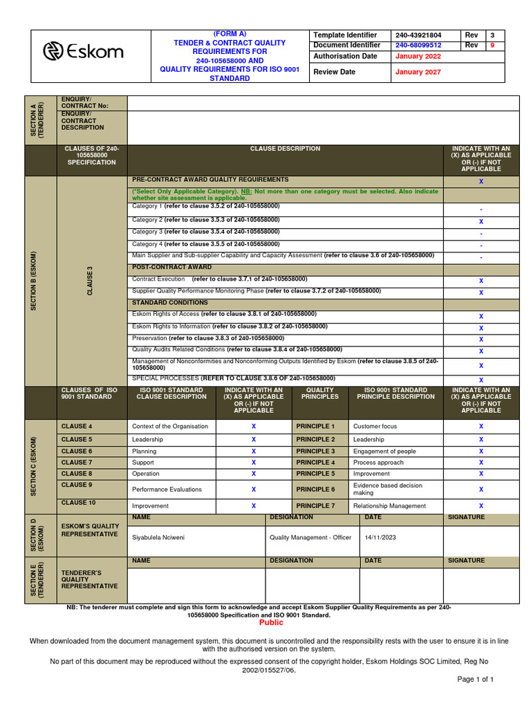 240-68099512 Form A - Cat 2 - Rev 9 (003) - Civil Maintenance | PDF ...