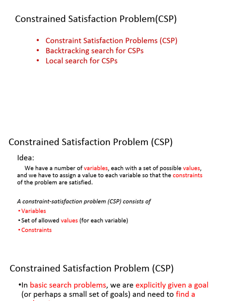 Constrained Satisfaction Problem (CSP) | PDF | Theoretical Computer Science | Applied Mathematics