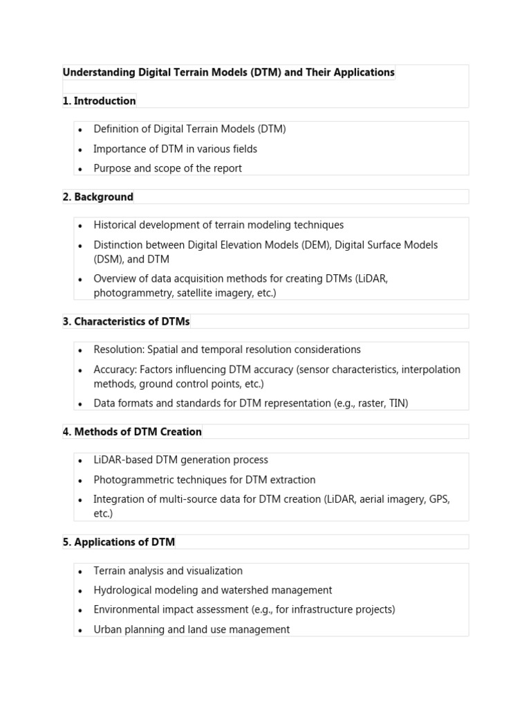 Understanding Digital Terrain Models (DTM) and Their Applications | PDF Understanding Digital Terrain Models (DTM) and Their Applications | PDF