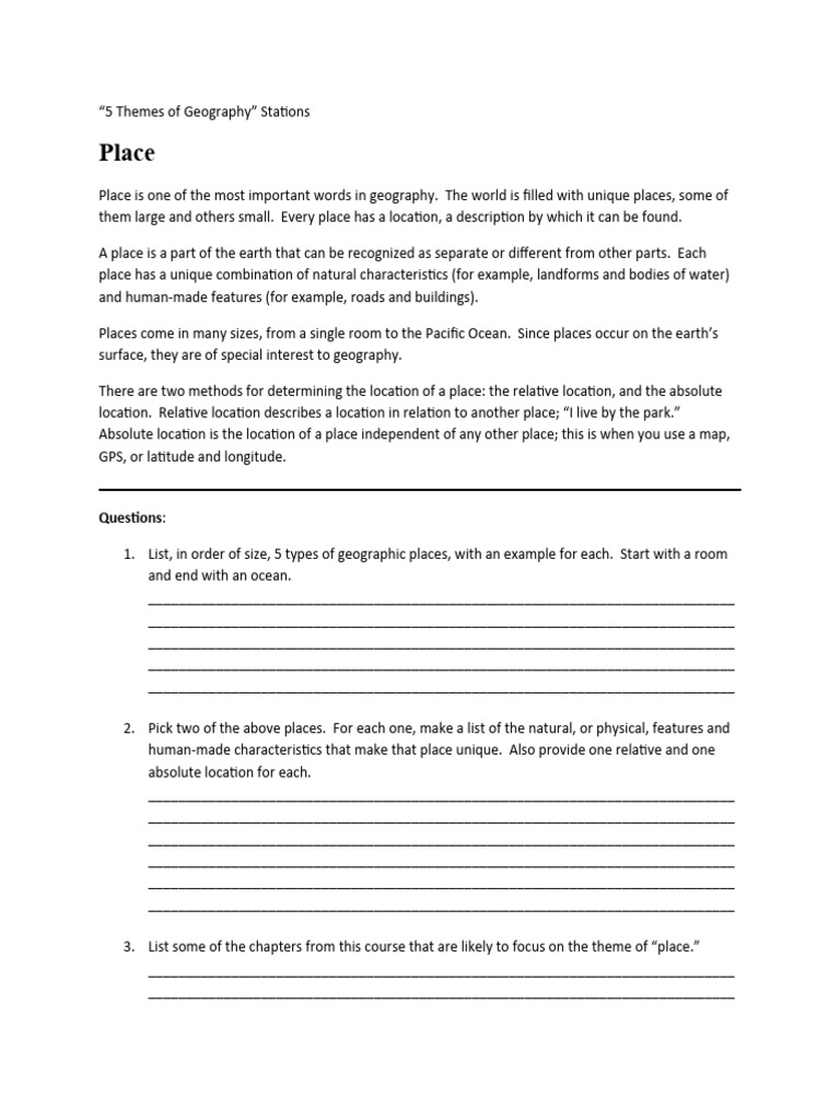 1 2 Handouts 5 Themes Stations | PDF | Soil | Geography