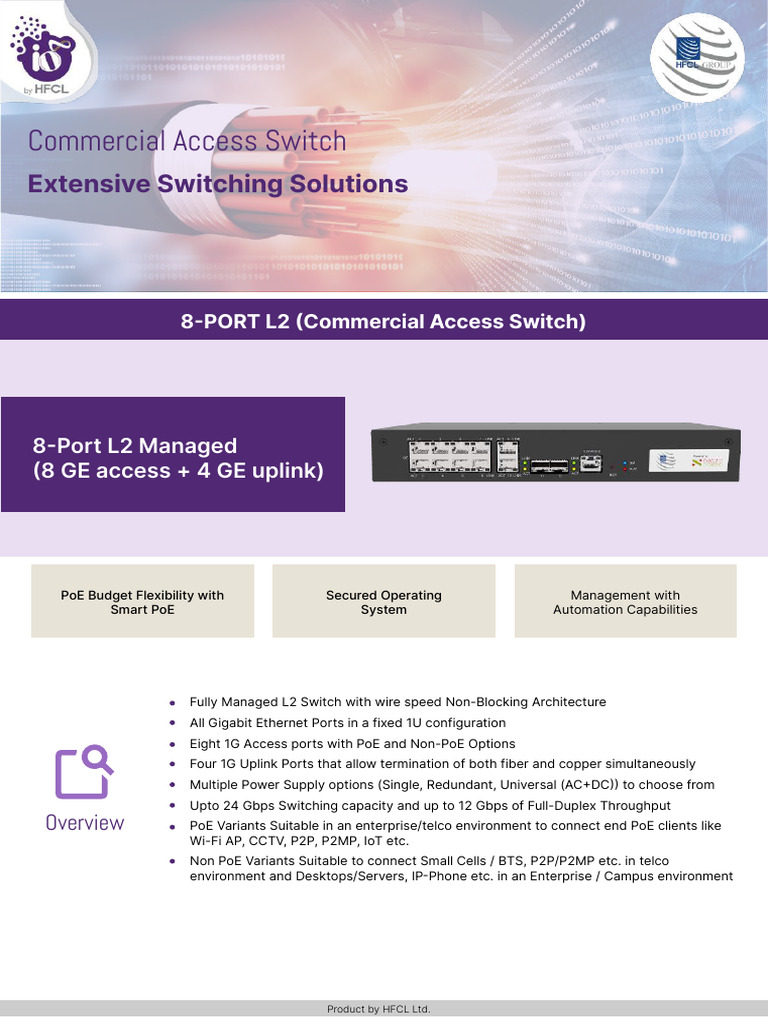 8-Port L2 Managed Access Switch | PDF | Network Switch | I Pv6