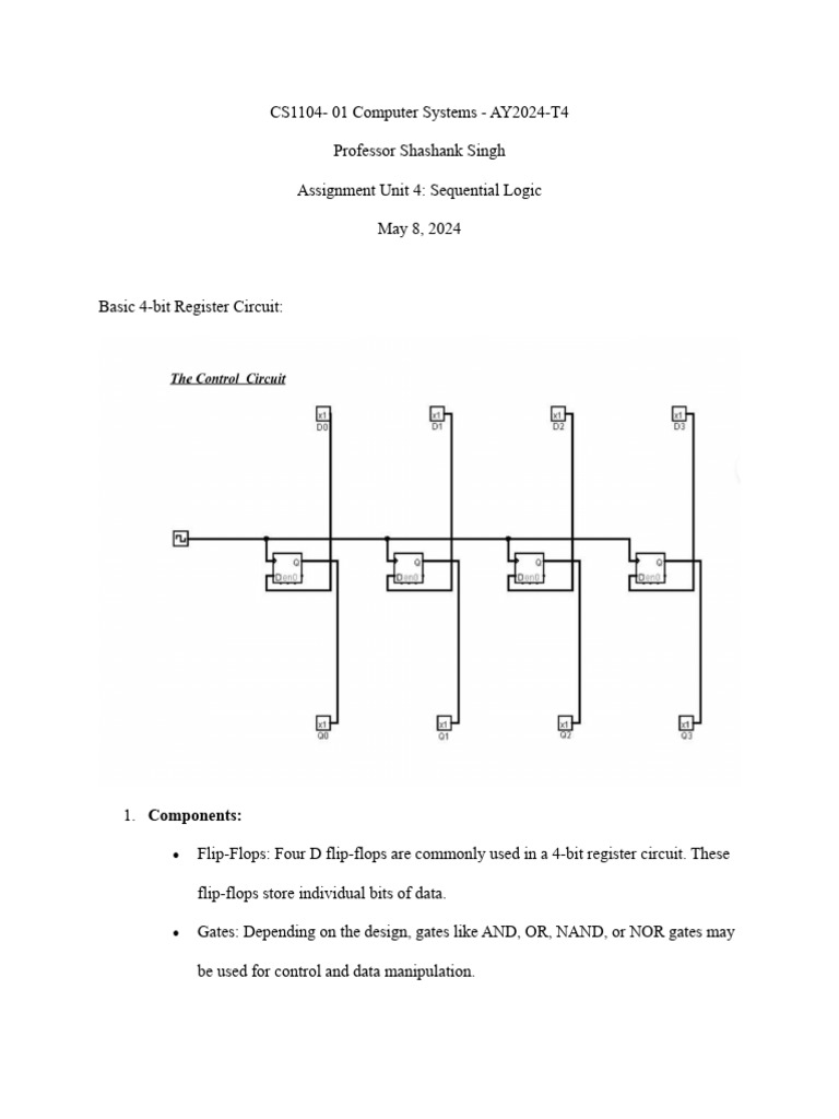 Assignment Unit 4 Sequential Logic | PDF | Logic Gate | Digital Electronics