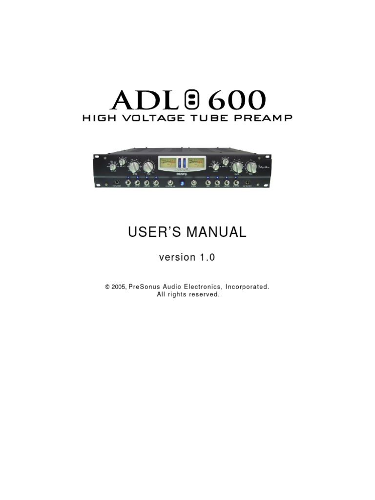 ADL 600 Manual | PDF | Microphone | Guitars