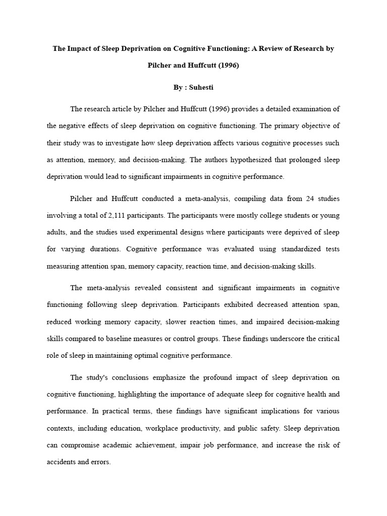 Written Assignment 1 (ITP) | PDF | Sleep Deprivation | Sleep