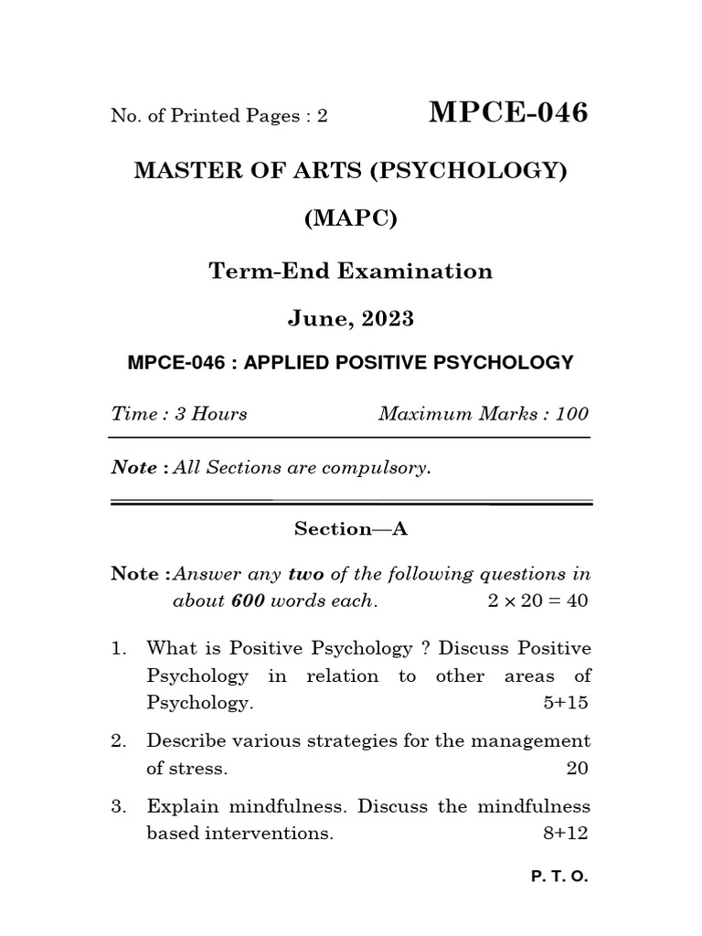 MPCE-046 2023 Old Paper | PDF