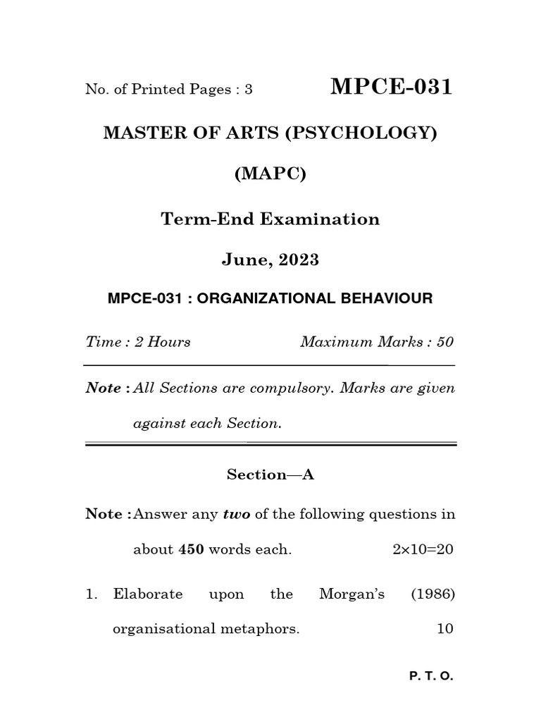 MPCE-031 2023 Old Paper | PDF