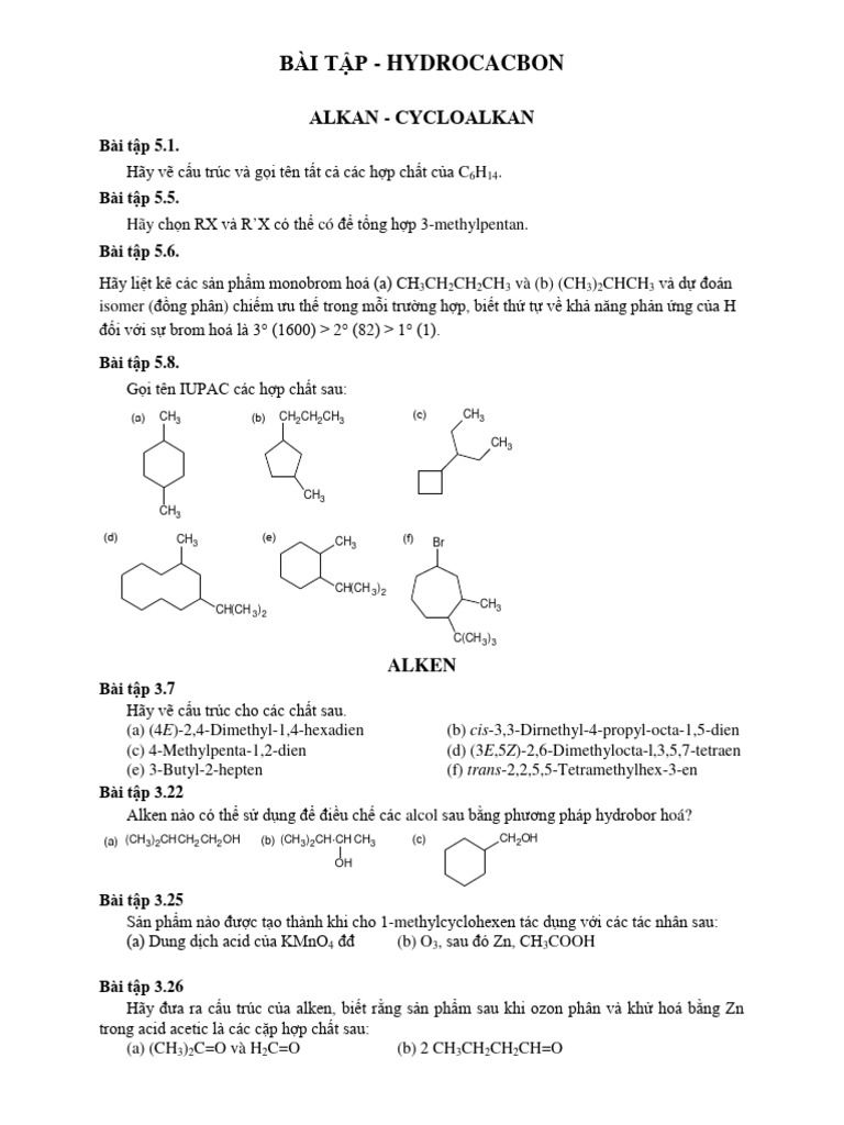 Bt-Alkan - Alken-Alkyn-Aren - Da21d | PDF