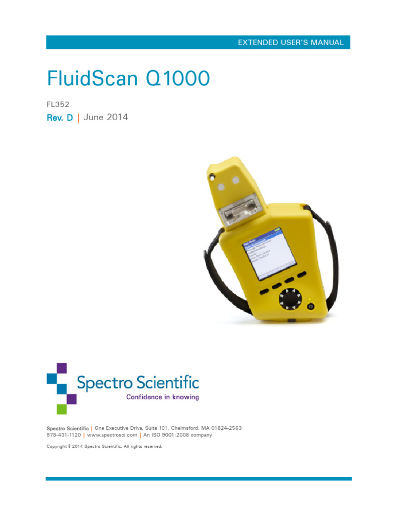 FL352 Rev D FluidScan Q1000 Extended User's Manual | PDF | Computers ...