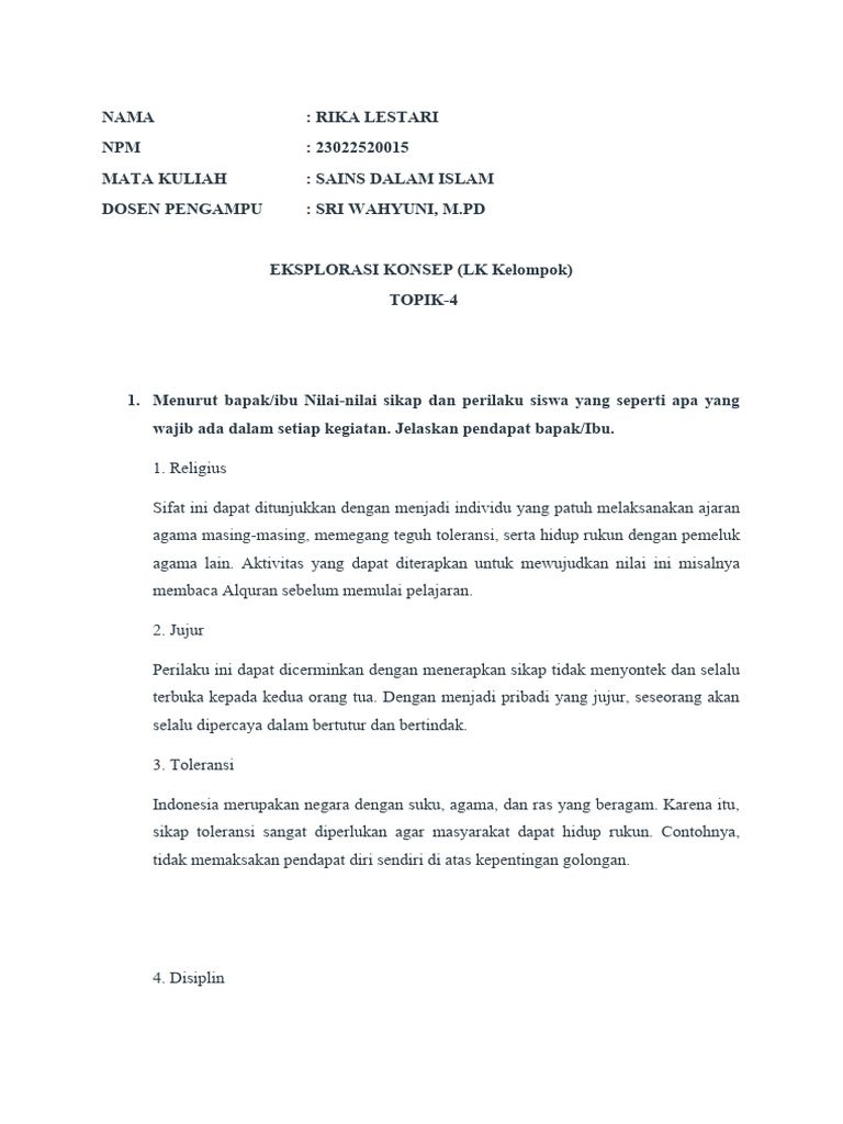 Eksplorasi Konsep Kelompok Topik 4 | PDF | Kesehatan Holistik | Sains & Matematika