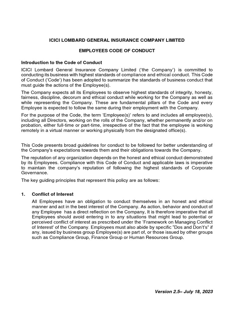 Employees Code of Conduct | Download Free PDF | Sexual Harassment | Fraud
