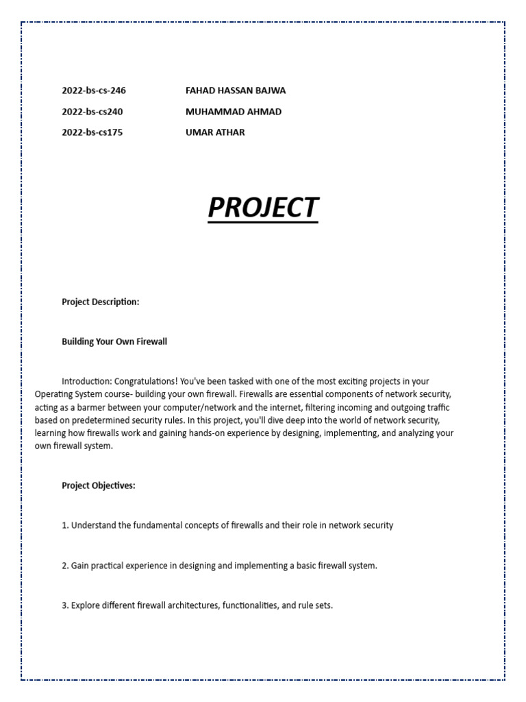 PROJECT | PDF | Firewall (Computing) | Telecommunications
