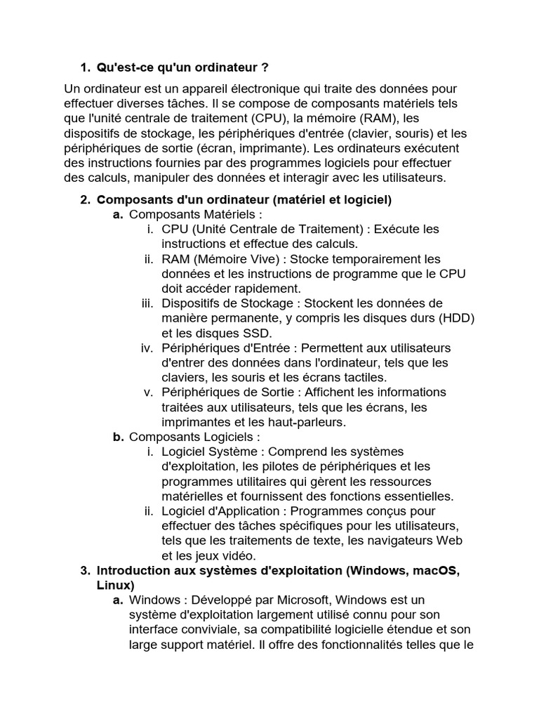 Introduction aux ordinateurs et Internet | PDF | Internet | Internet et Web