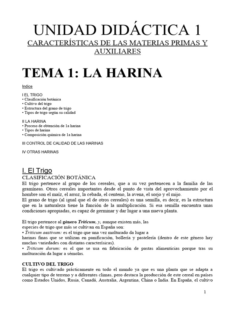 MP T1 Harinas | PDF | Trigo | Harina