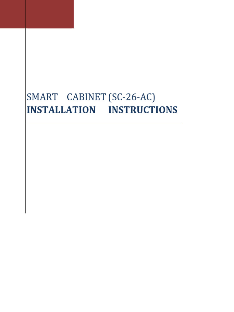 Smart Cabinet SC-26-AC Installation Guide | PDF | Screw | Manufactured ...