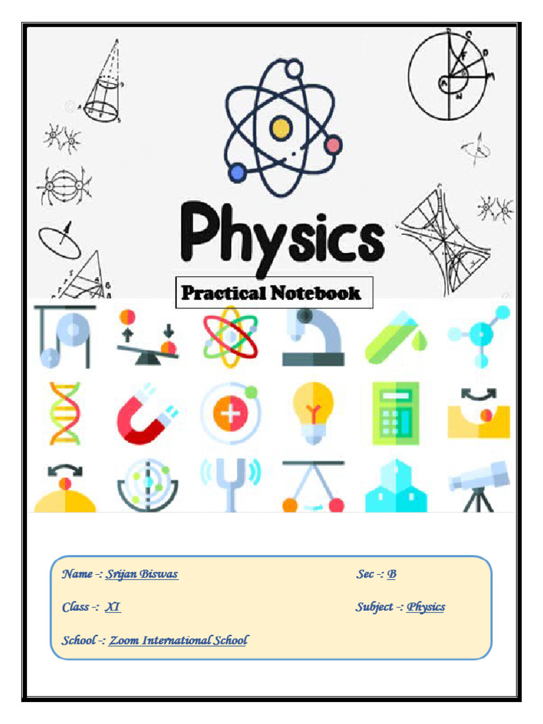 Physics Practical Copy Cover Page | PDF