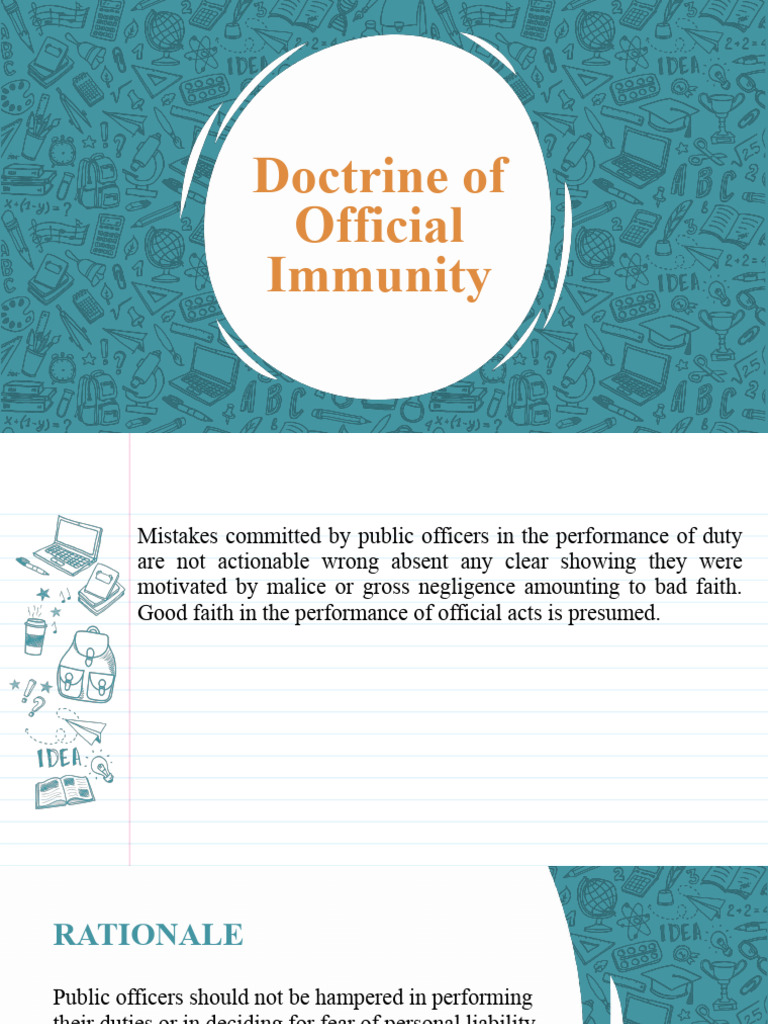 Doctrine of Official Immunity | PDF