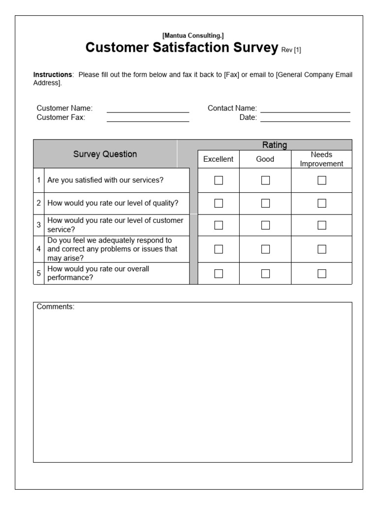 Form - Customer Satisfaction Survey | PDF