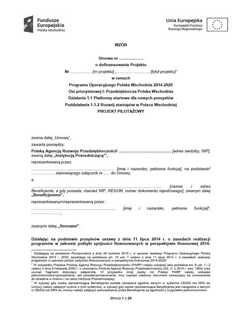 Zacznik NR 6 Do RK WZR Umowy 112 POPW | PDF