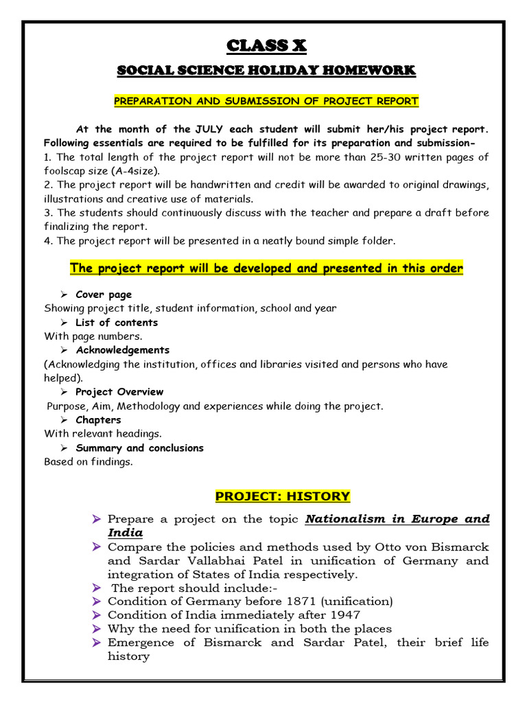 Holiday Homework S.sc. (X) 2024-25 | PDF | Liberal Arts Education