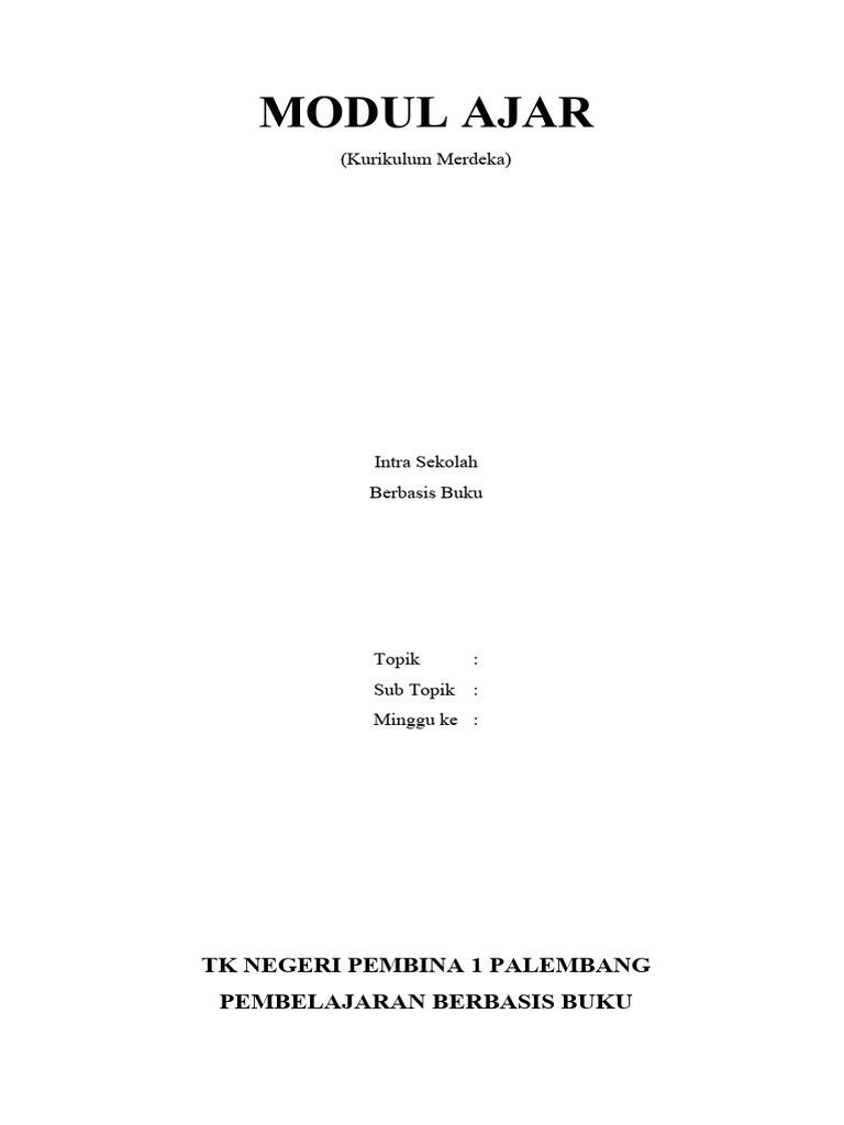 Format Modul Ajar TK Pembina 1 | PDF