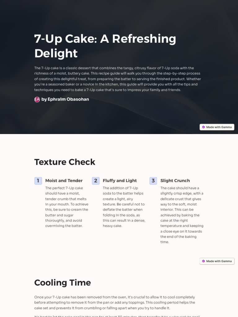 7 Up Cake a Refreshing Delight3 | PDF | Cakes | Baking