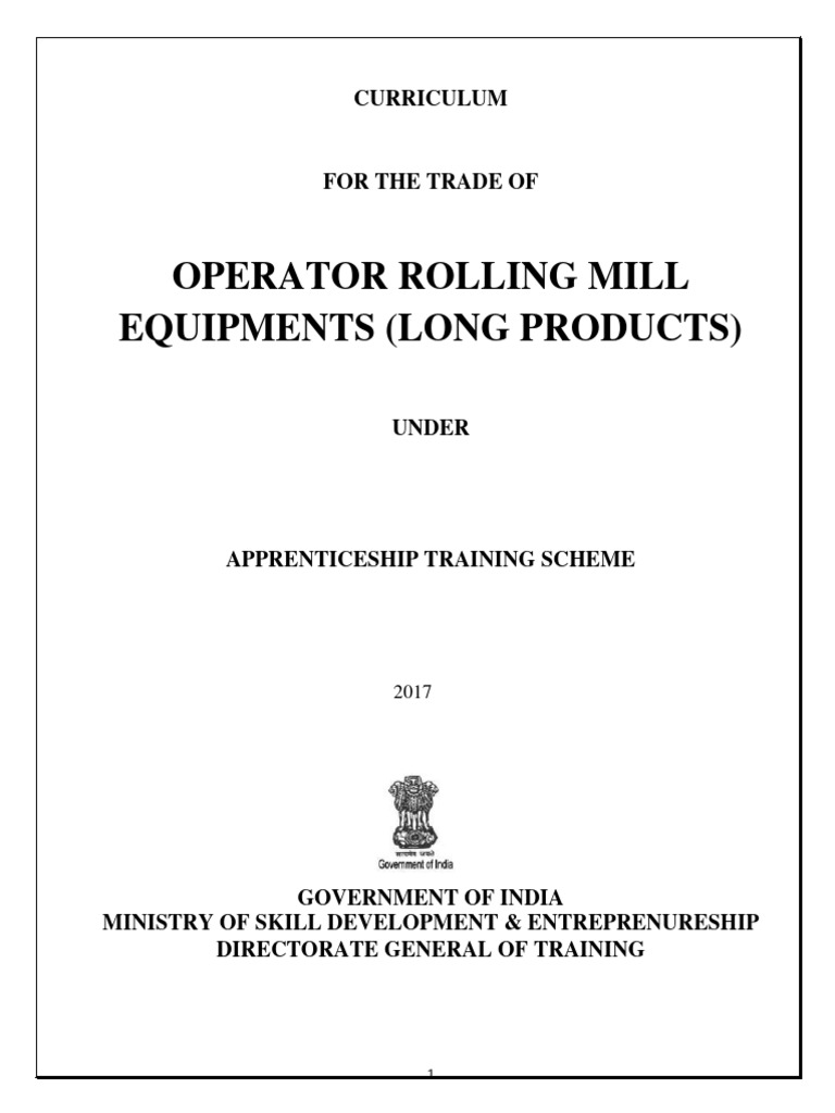 Operator Rolling Mill Equipments | PDF | Apprenticeship | Entrepreneurship