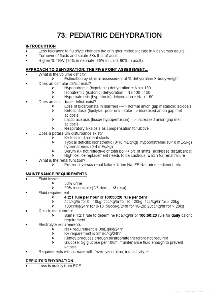 Dehydration | Dehydration | Intensive Care Medicine