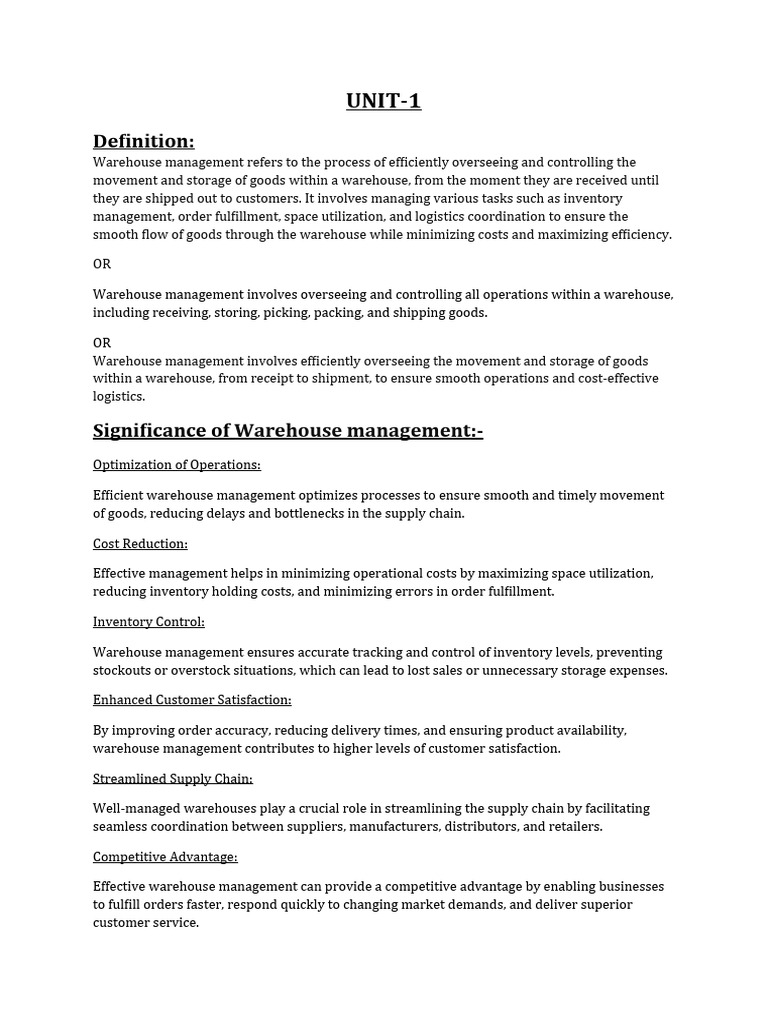 Warehouse Management | Download Free PDF | Warehouse | Inventory