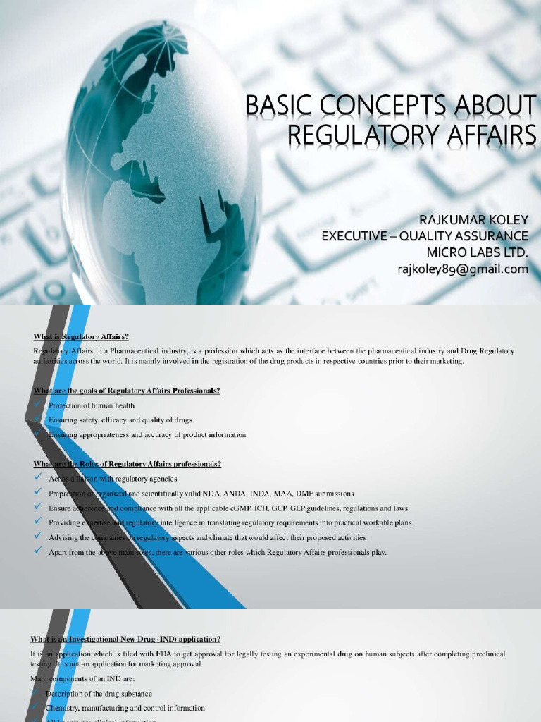Basic Concepts About Regulatory Affairs | PDF