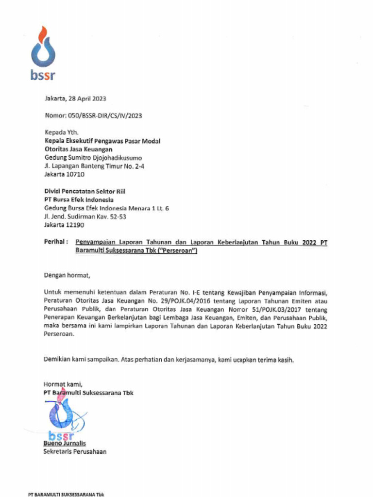 Laporan Keuangan BSSR 2022 | PDF
