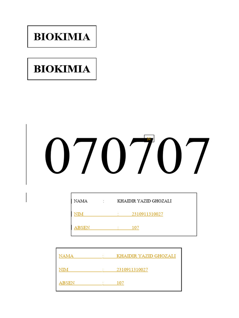 Format Tulisan Biokimia Buku Pre Test Dan Post Test | PDF
