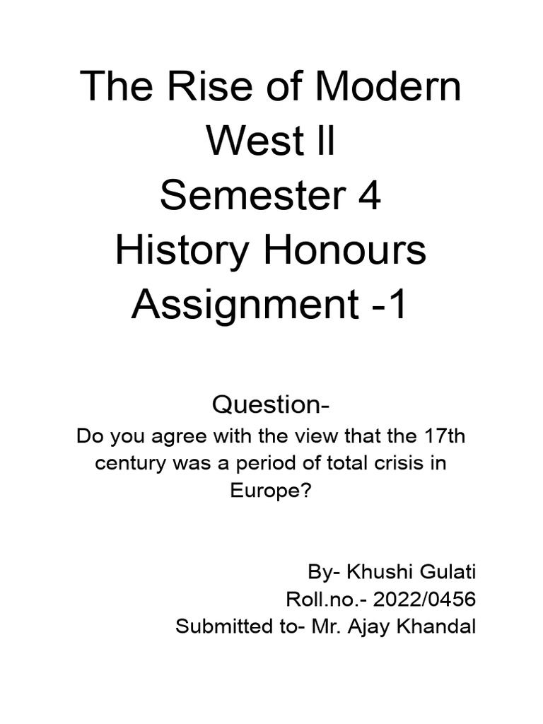 Mod West Assign 1 2022 - 0456 | PDF | Money | Europe