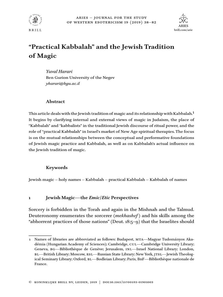 Practical Kabbalah and The Jewish Tradi | PDF | Kabbalah | Jewish Theology