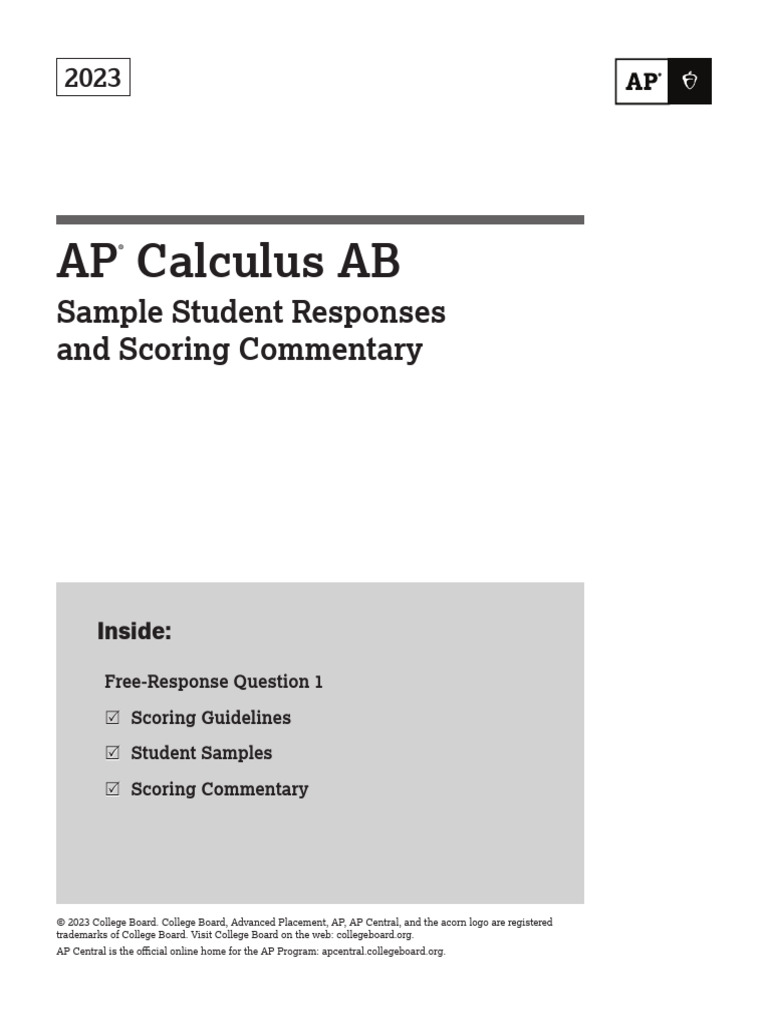 Ap23 Apc Calculus Ab q1 | PDF | Calculus | Advanced Placement