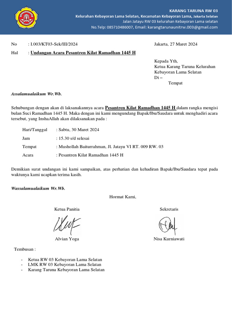Undangan Digital Katar Kelurahan | PDF