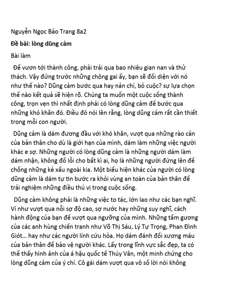 Nguyễn Ngọc Bảo Trang 8a2 | PDF