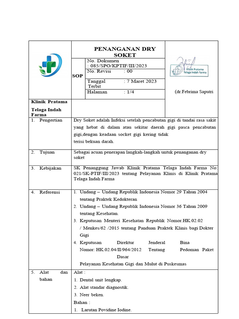 Penanganan Dry Soket Pasca Pencabutan Gigi | PDF | Pengembangan Diri